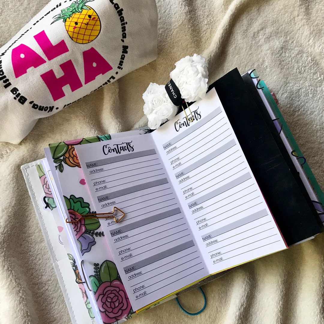 A5 - Address Book Insert - TN - Etsy