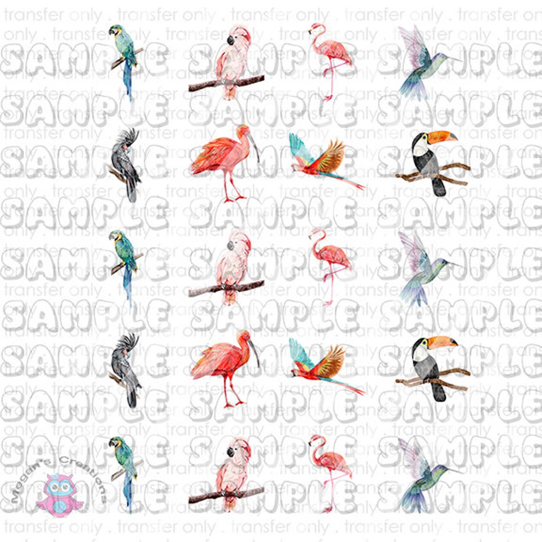 Exotic Birds Tropical Nail Art Decals - Etsy