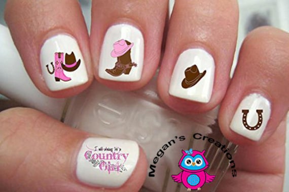 Cowgirl Nail Art Decals | Etsy