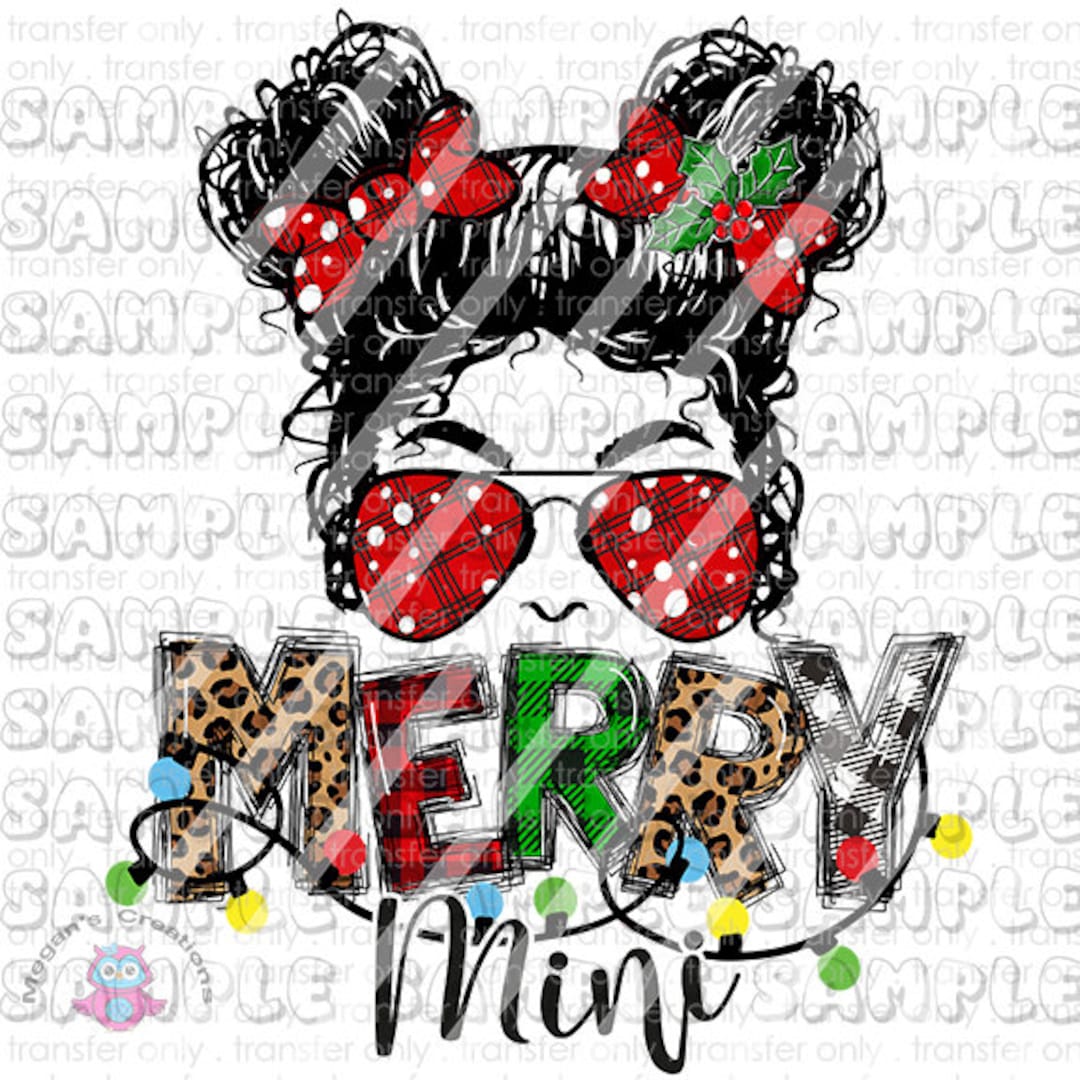 Christmas Merry Mini Christmas Girl Ready to Press Sublimation Transfer ...