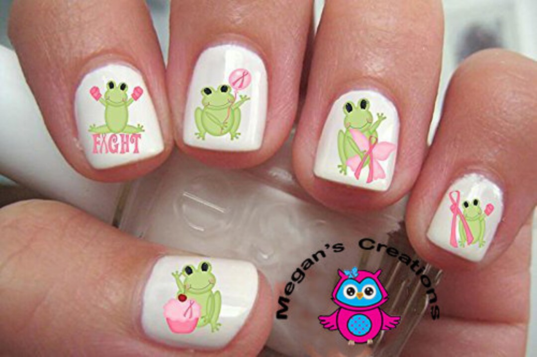 Breast Cancer Awareness Frogs Nail Art Decals - Etsy