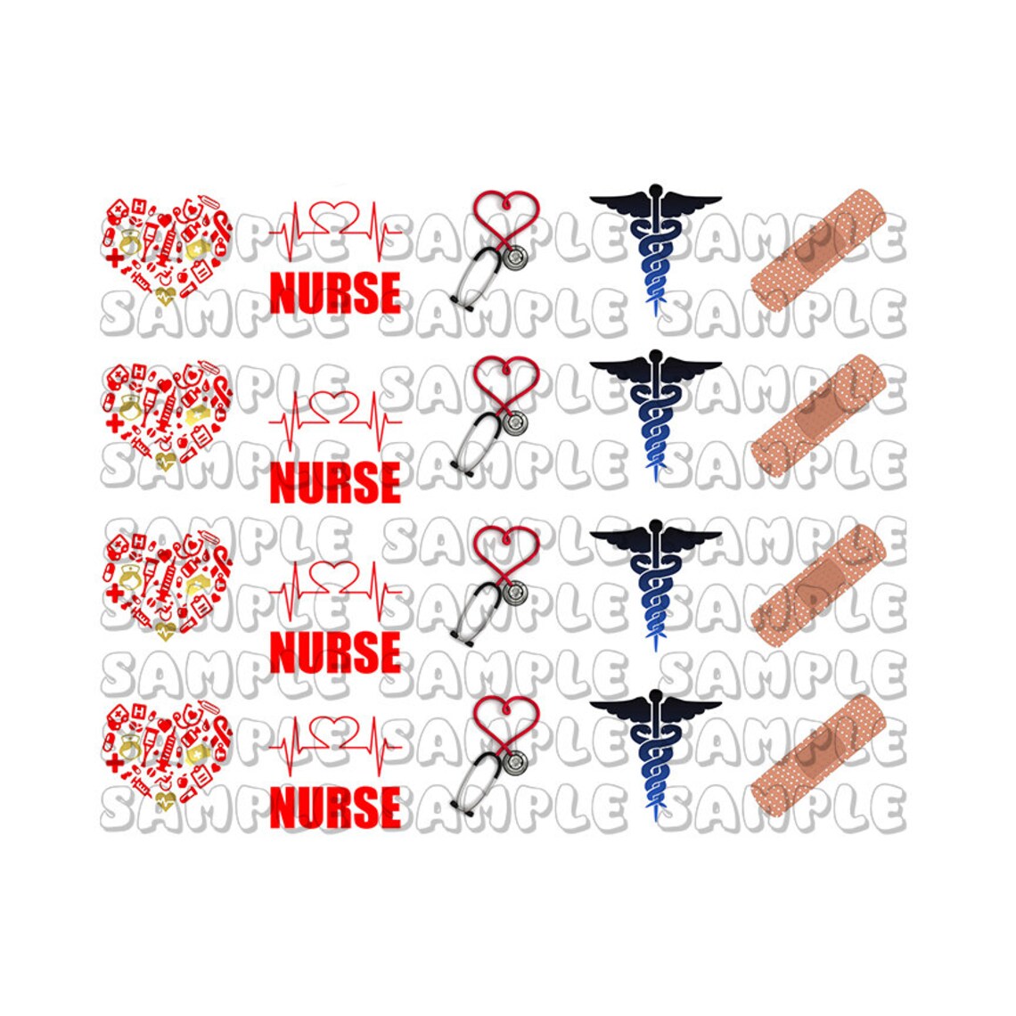Nurse Nail Art Decals - Etsy