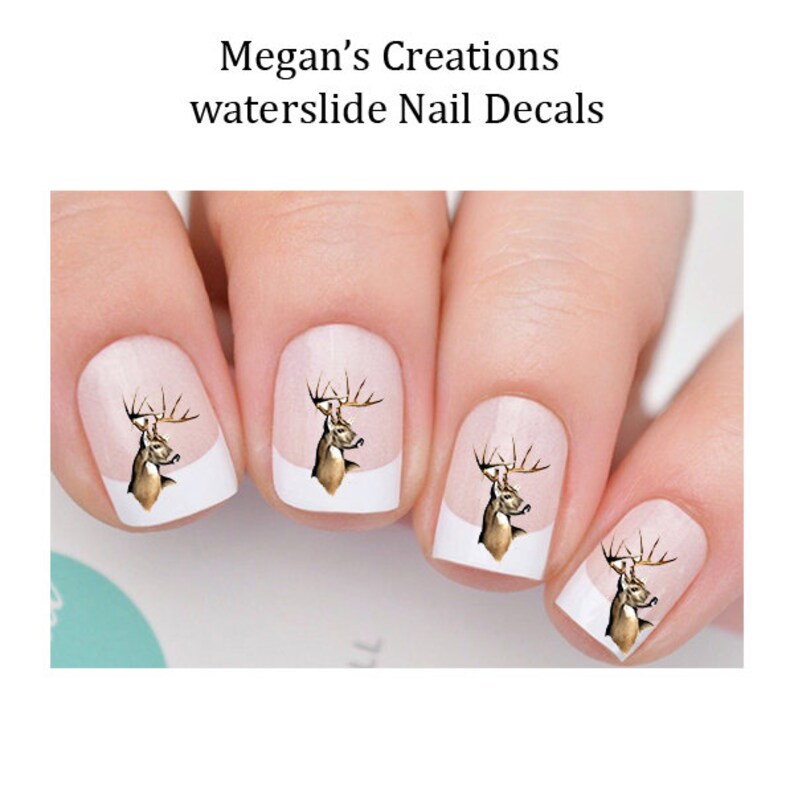 Deer Buck With Antlers Nail Art Decals - Etsy