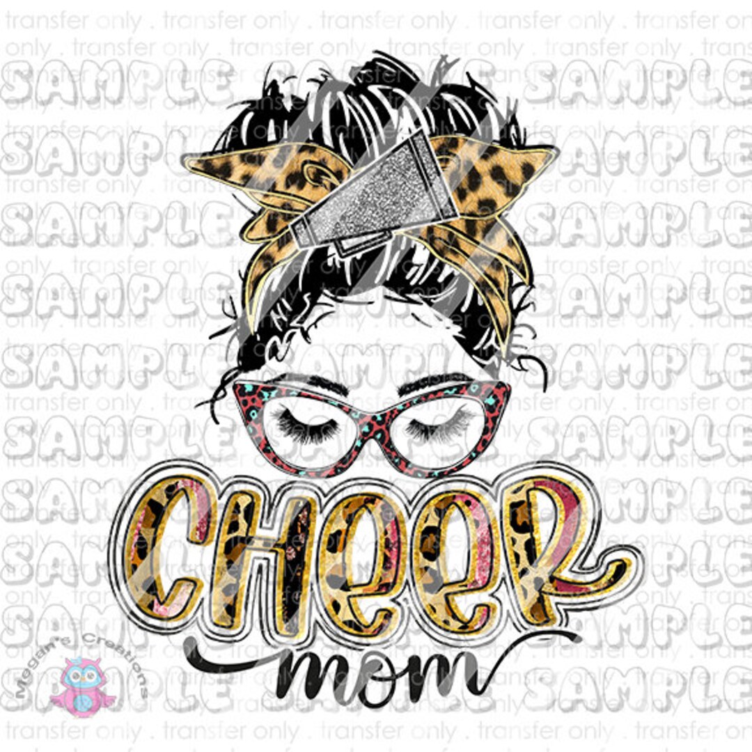 Cheer Mom Cheerleading Mom Leopard Ready to Press Sublimation Transfer ...