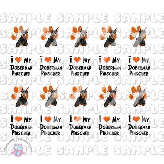 Doberman Nail Art Decals | Etsy