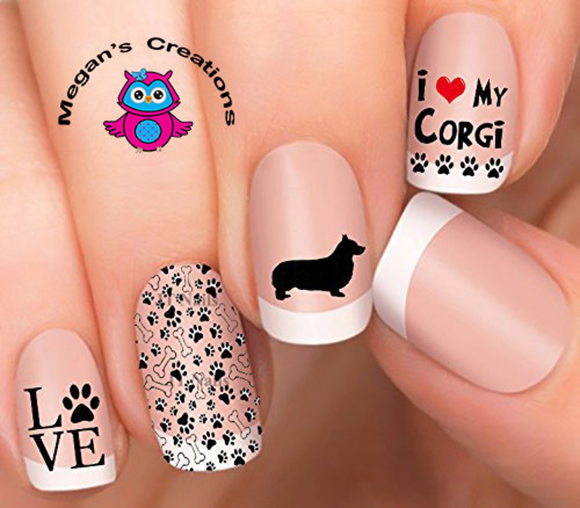 Welsh Corgi Nail Art Decals - Etsy UK