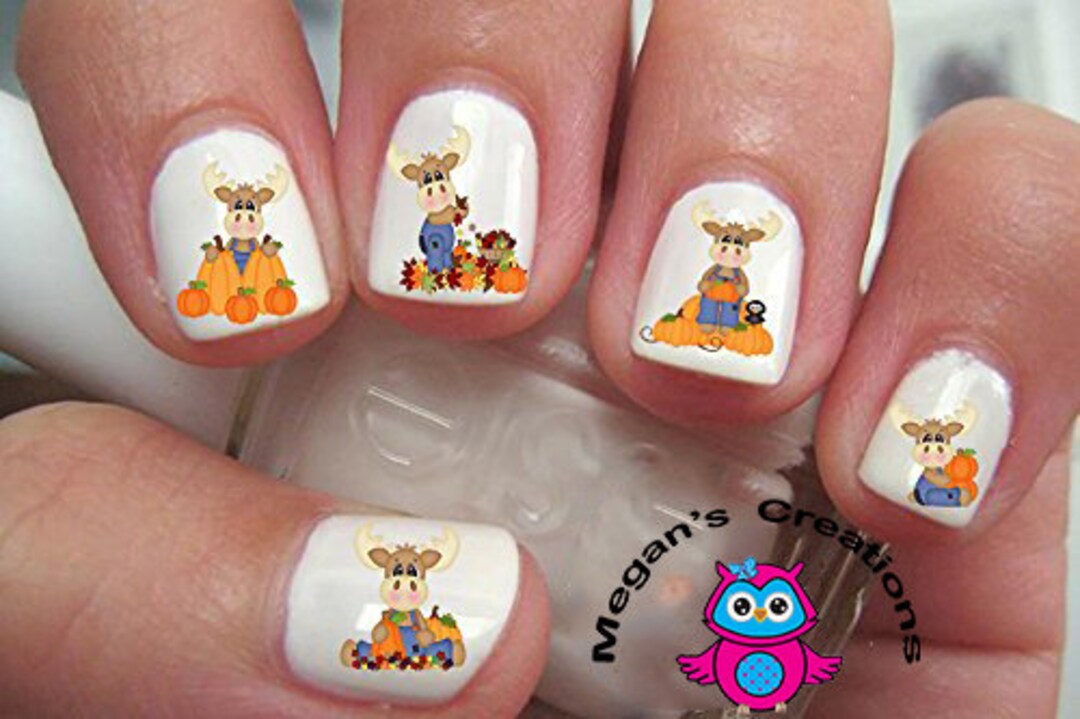 Fall Moose Nail Art Decals - Etsy