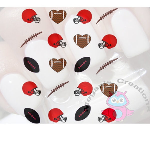 Football Nail Decals - Etsy