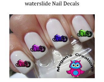 Motorcycle Nail Art Decals | Etsy