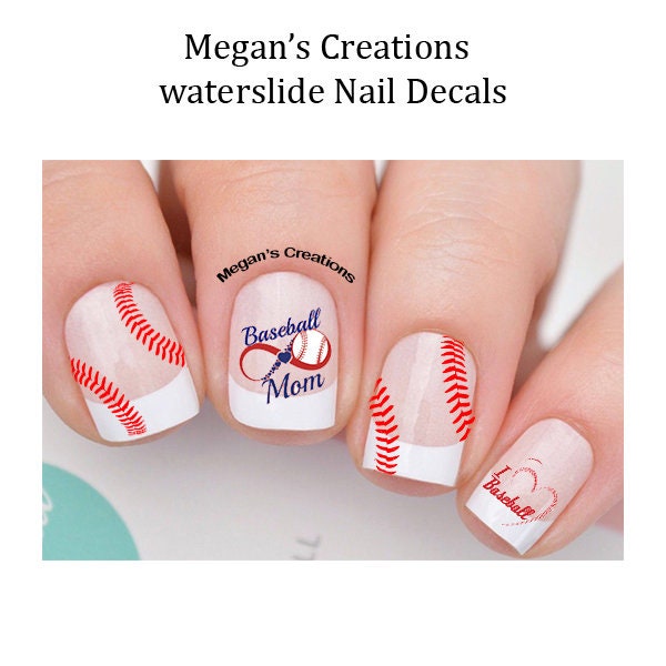 Baseball Nail Decals - Etsy
