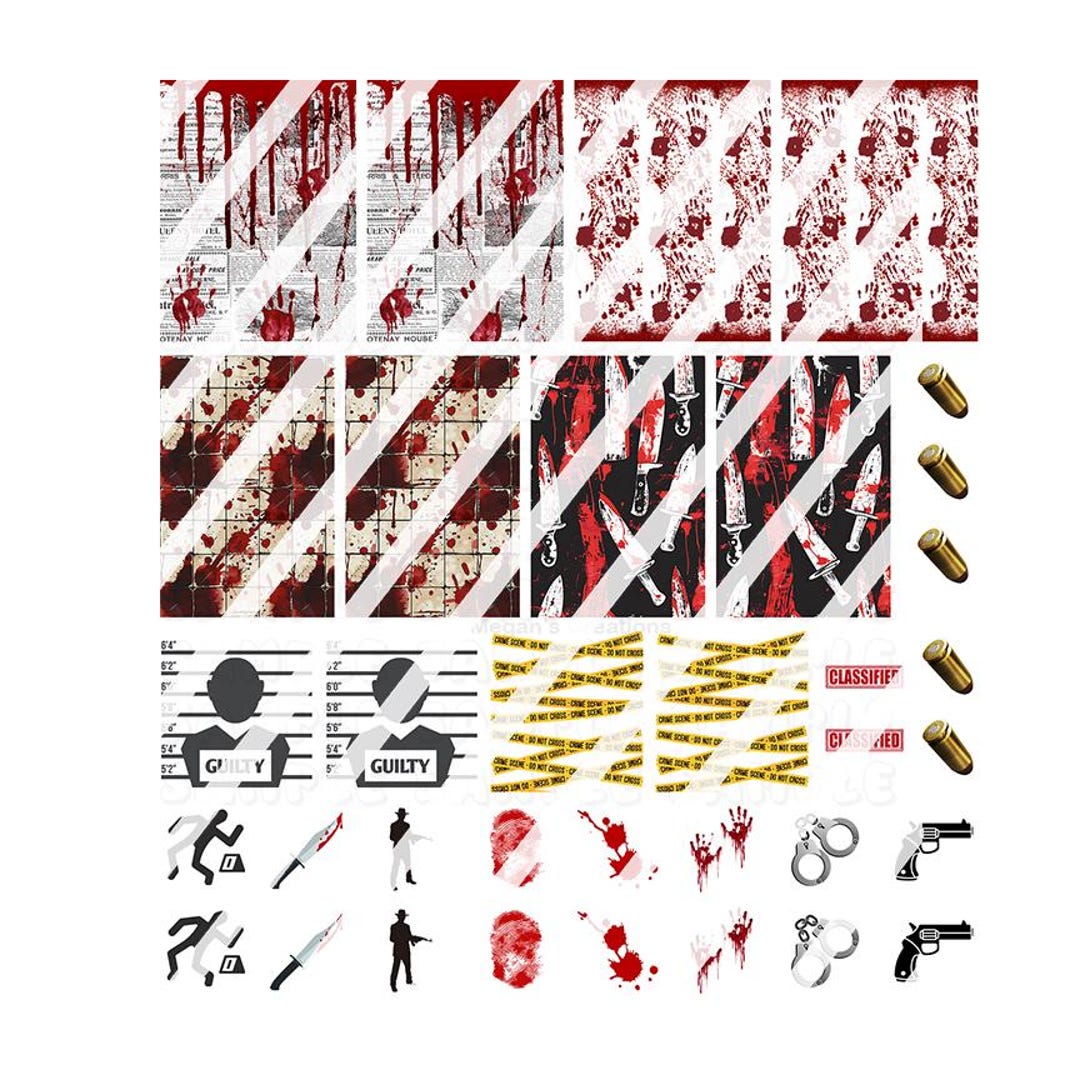 Crime Scene Nail Art Decals- Waterslide Nail Decals - Etsy