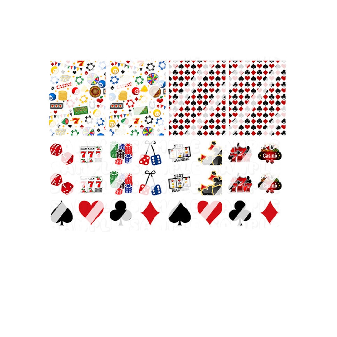 Casino, Playing Cards, Dice Nail Art Decals - Etsy