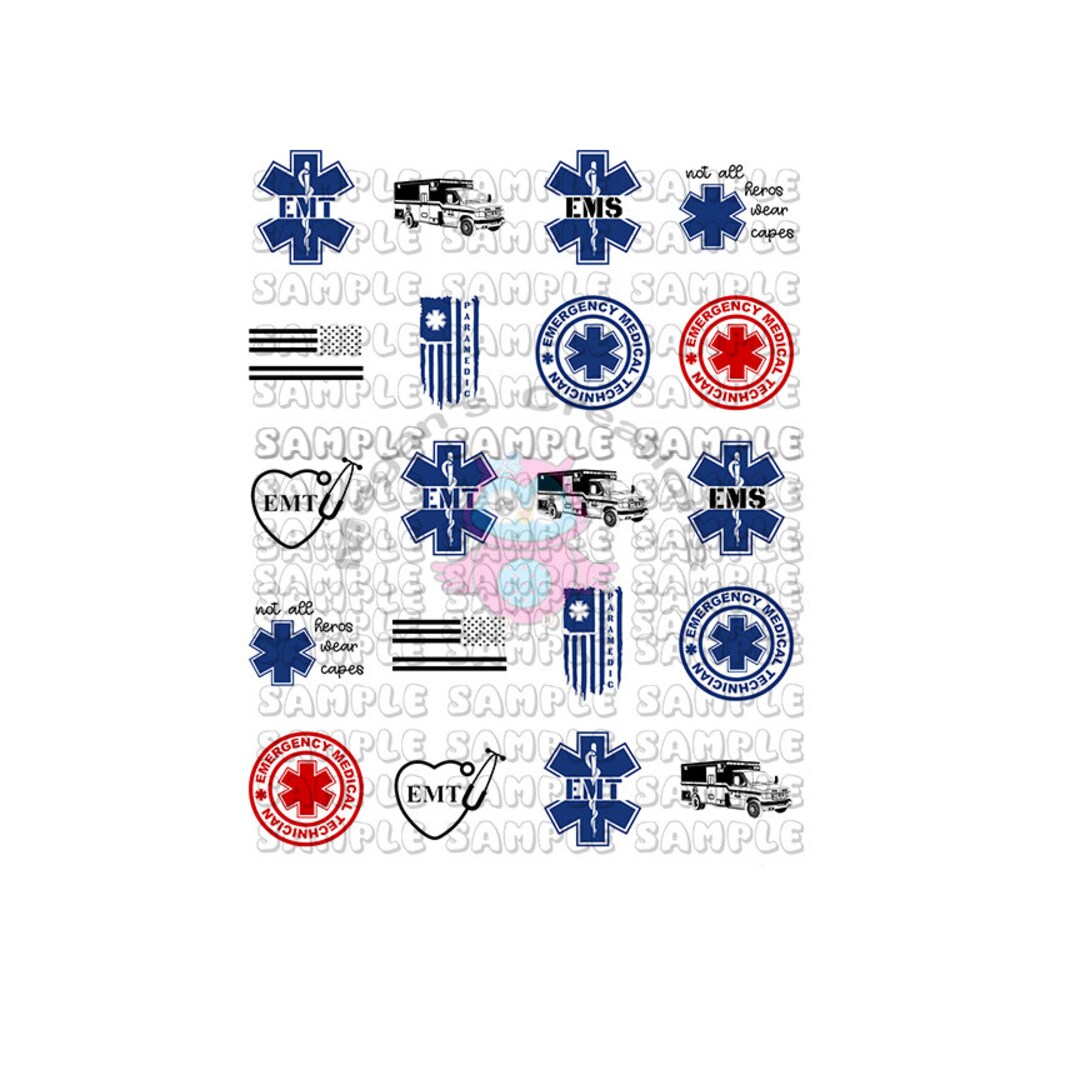 General Nail Decals -EMT Nail Art Decals - Etsy