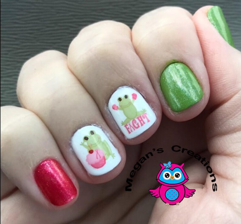 Breast Cancer Awareness Frogs Nail Art Decals - Etsy