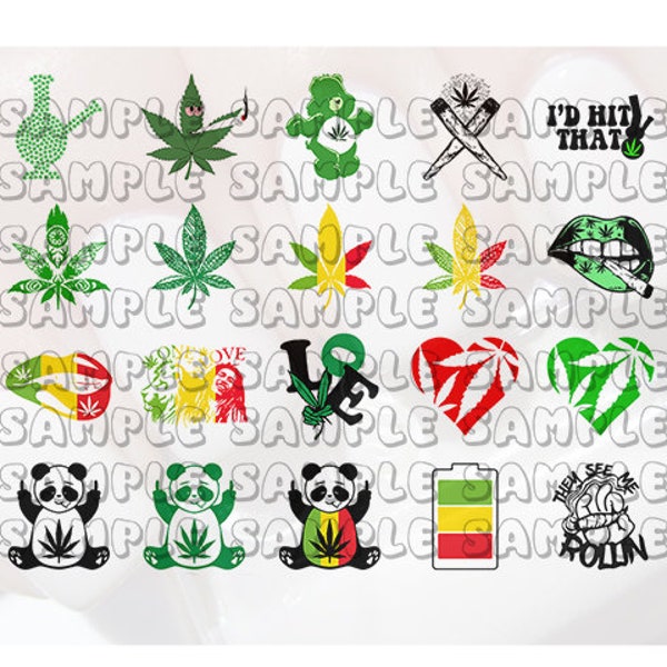 Weed Nail Decals - Etsy