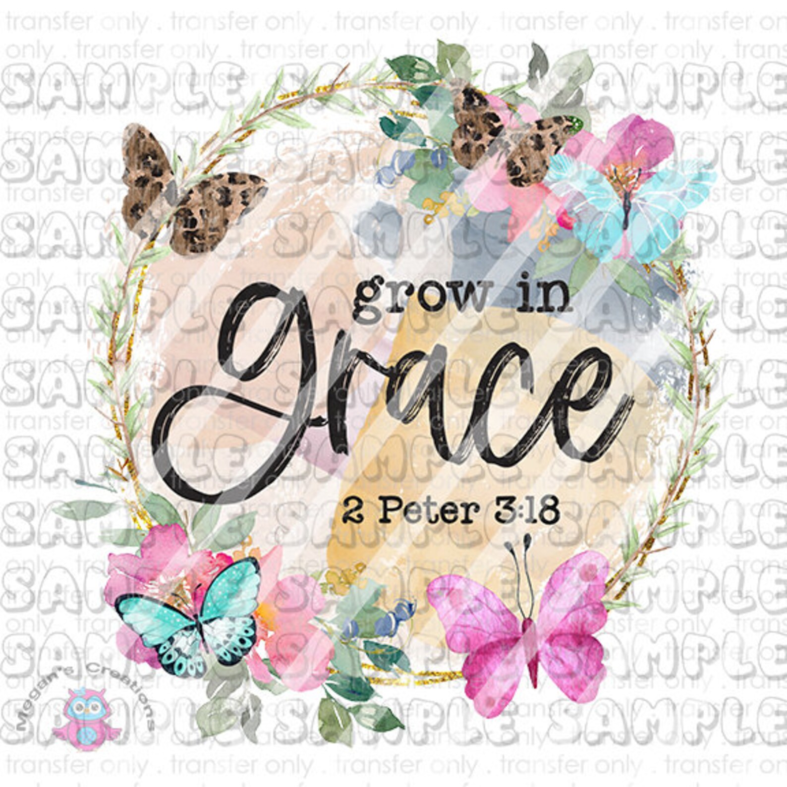 Grow in Grace Inspiring Quotes Christian Faith Floral | Etsy
