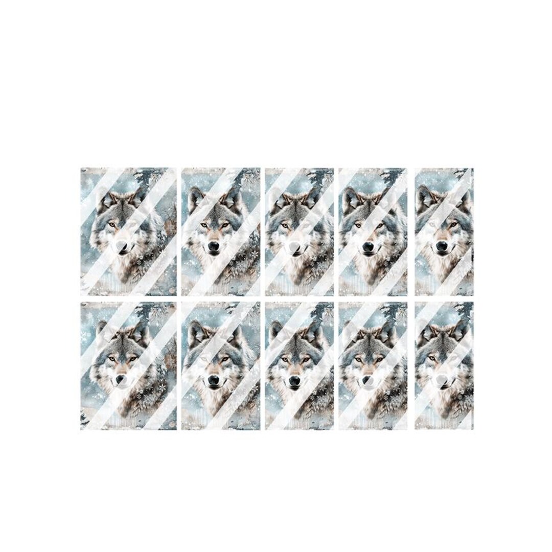 Winter Wolf Design #2 Full Nail Art Decals - Waterslide Nail Decals - Etsy