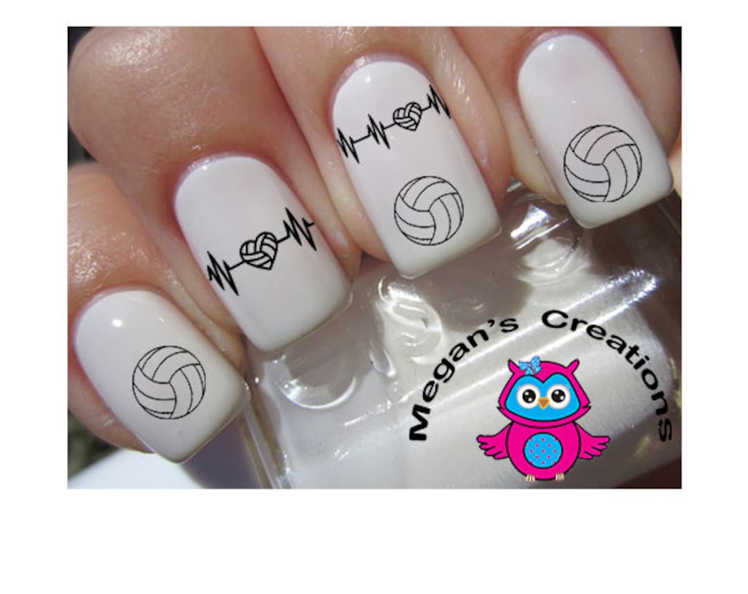 Sport Volleyball Heart Line Nail Art Decals - Etsy