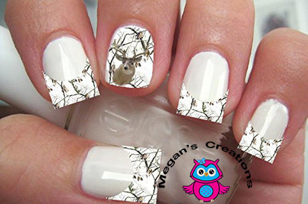 Camo Deer French Tips and Full Nail Art Decals - Etsy