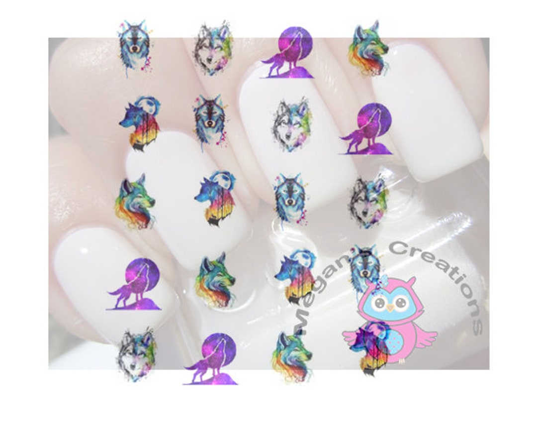 Wolf Design #2 Nail Art Decals - Etsy
