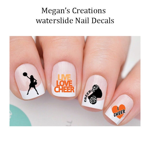 Cheer Cheerleader Nail Art Decals - Etsy