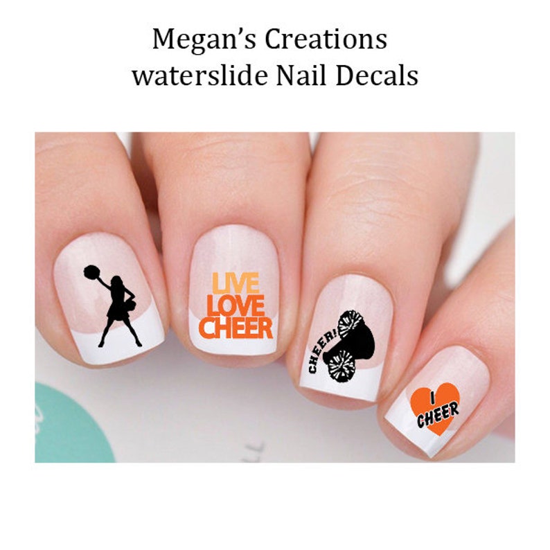 Cheer Cheerleader Nail Art Decals - Etsy