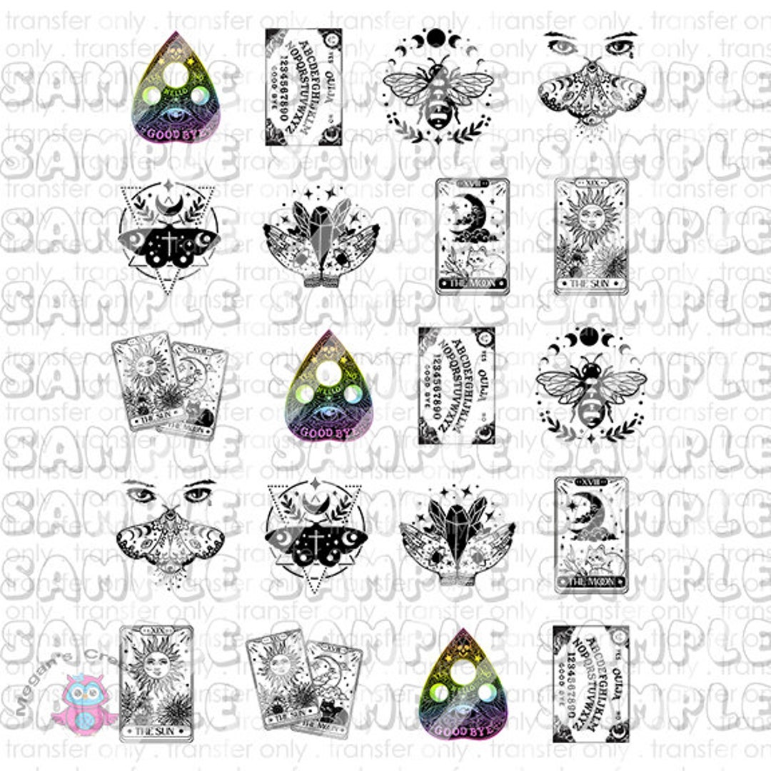 Gothic Pagan Ouija Board Moths Nail Art Decals - Etsy