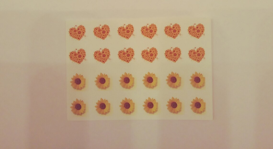 Sunflower Flower Design #102 Nail Art Decals - Etsy