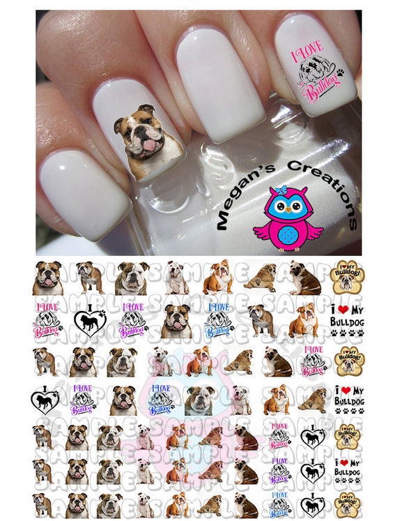 64 English Bulldog Nail Decals | Etsy