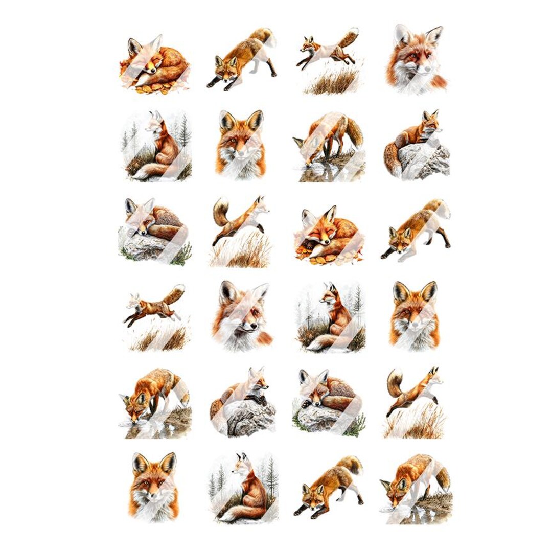 Red Fox Animals Foxes Nail Art Decals - Waterslide Nail Decals - Etsy