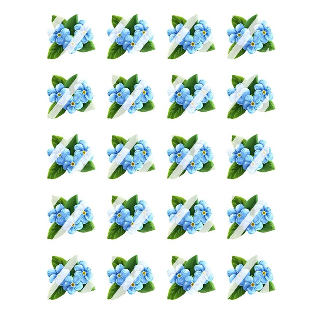 Forget-me-nots Flowers Design #2 Nail Art Decals - Waterslide Nail ...