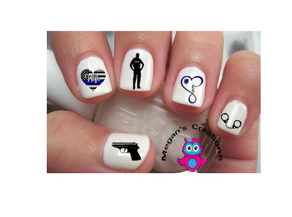 General Nail Decals Police Wife Nail Art Decals | Etsy
