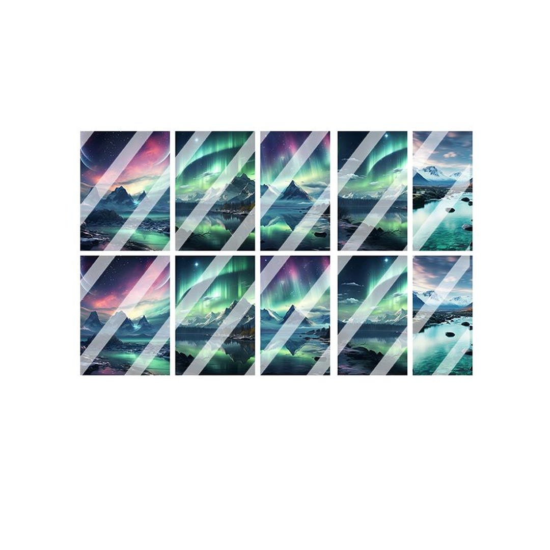 Northern Lights Mountain Full Nail Art Decals - Waterslide Nail Decals ...