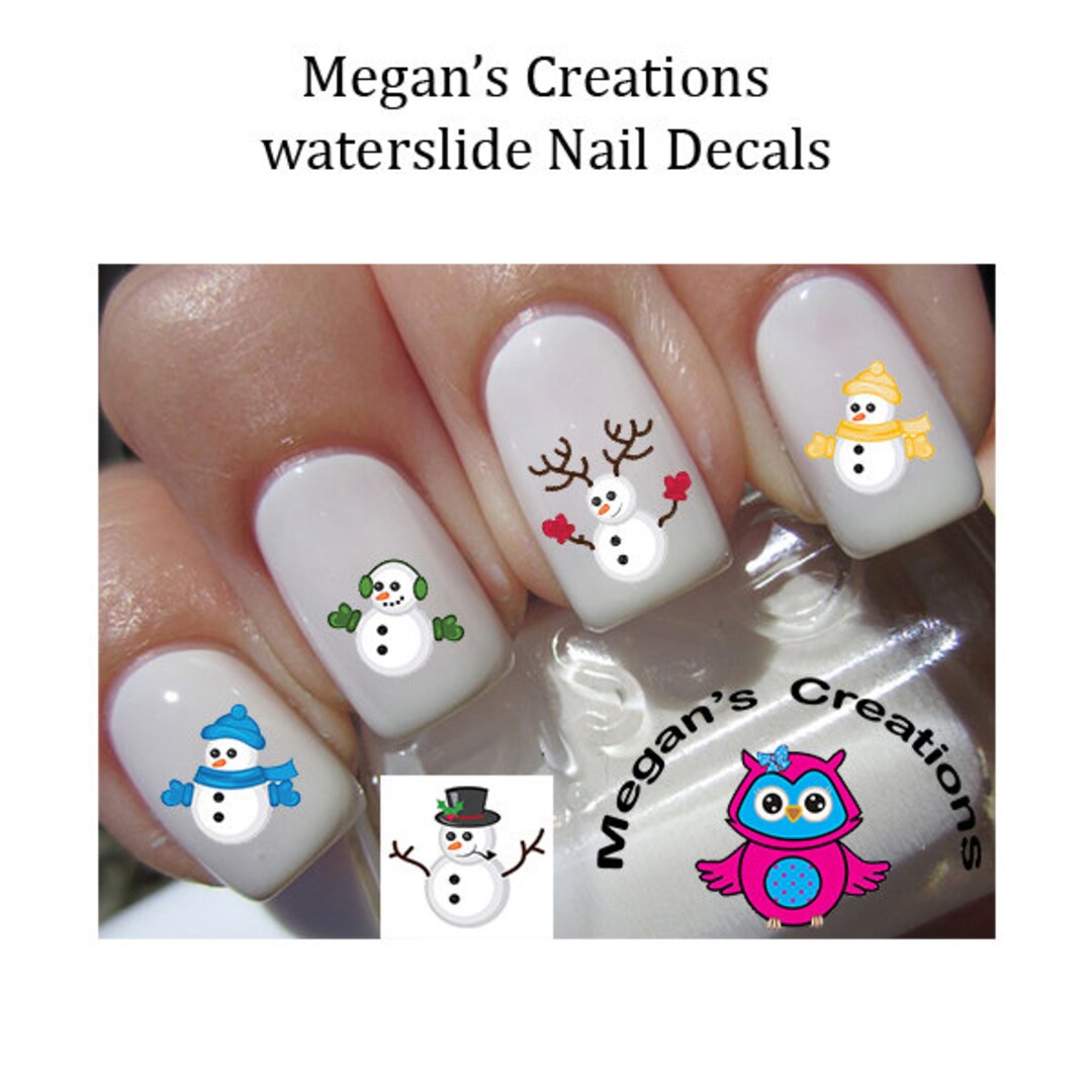 Snowmen Nail Art Decals - Etsy