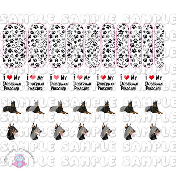 Doberman 3 Nail Art Decals - Etsy