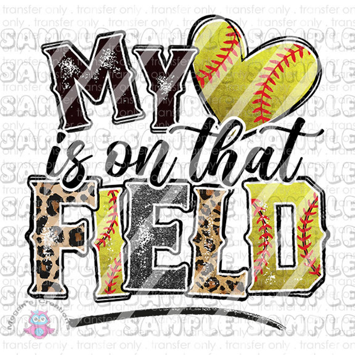 My Heart is on That Field Softball, Leopard, Heart, Softball Mom Ready ...