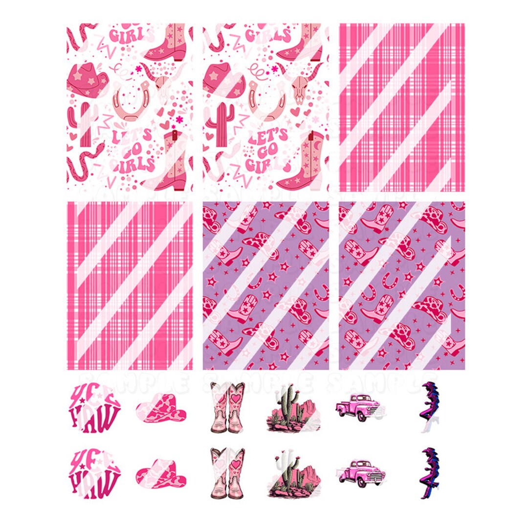 Pink Cowgirl Nail Art Decals - Etsy
