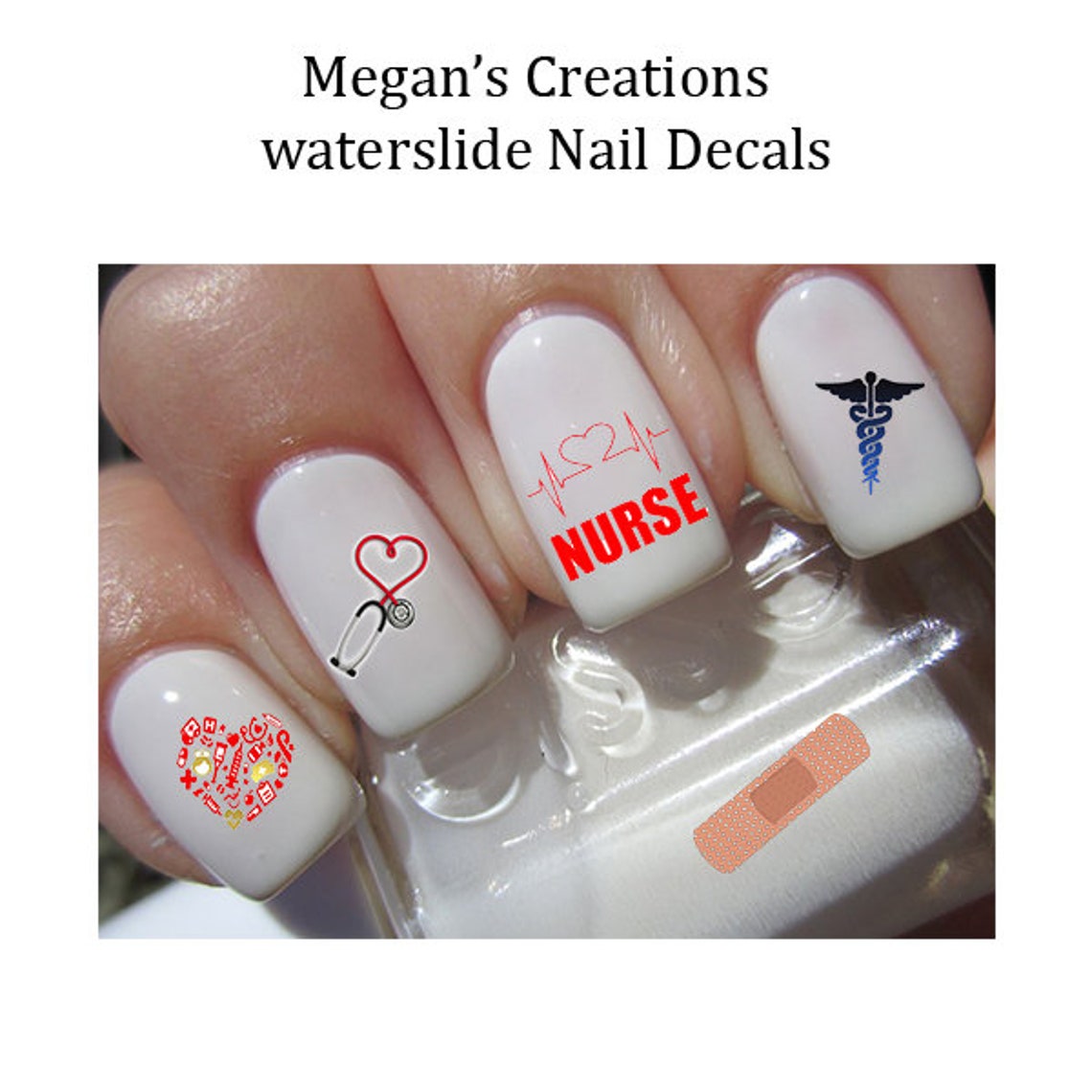 Nurse Nail Art Decals - Etsy