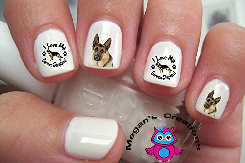 Stickers nail art German Shepard Design 2