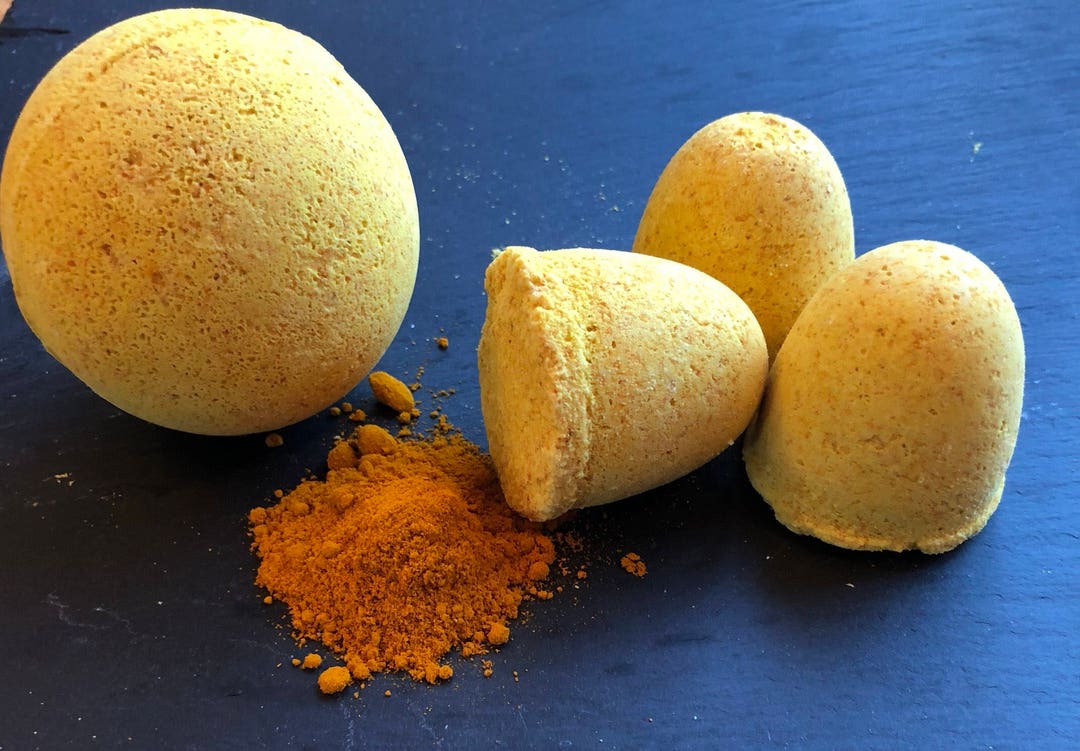 Turmeric Bath Bomb – Herbal Golden Milk With Coconut Oil - Etsy