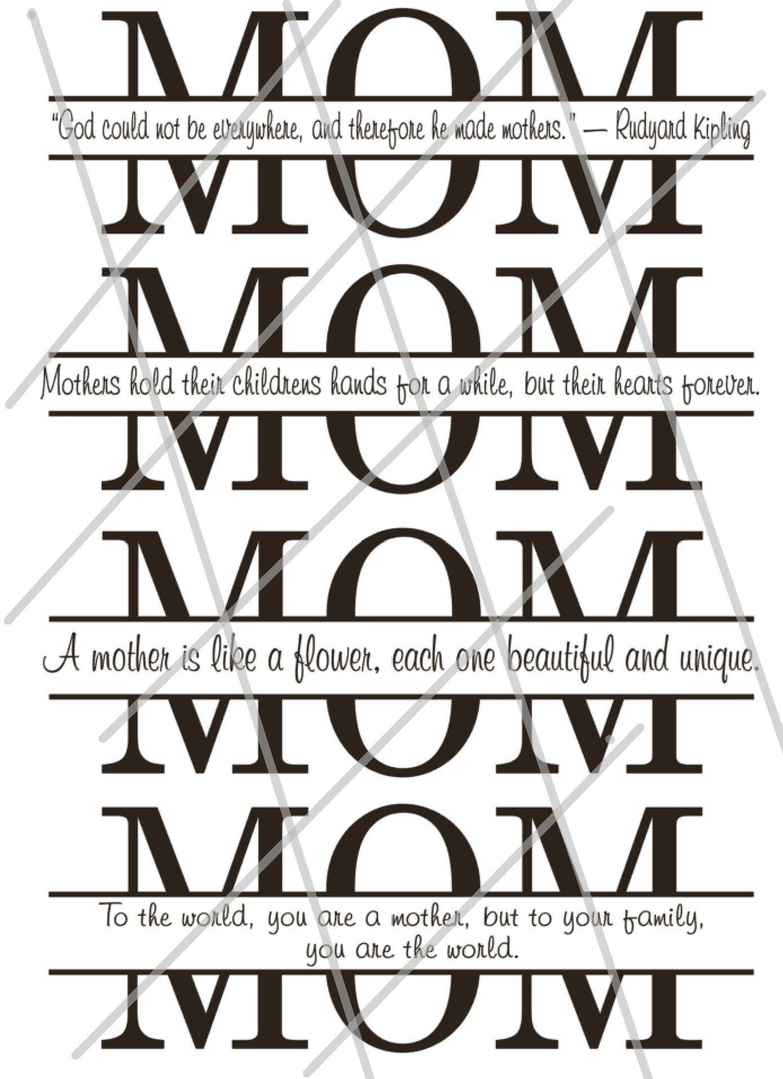 Mom Split Quote, SVG PDF Digital File, Laser Engraving or Cut File - Etsy