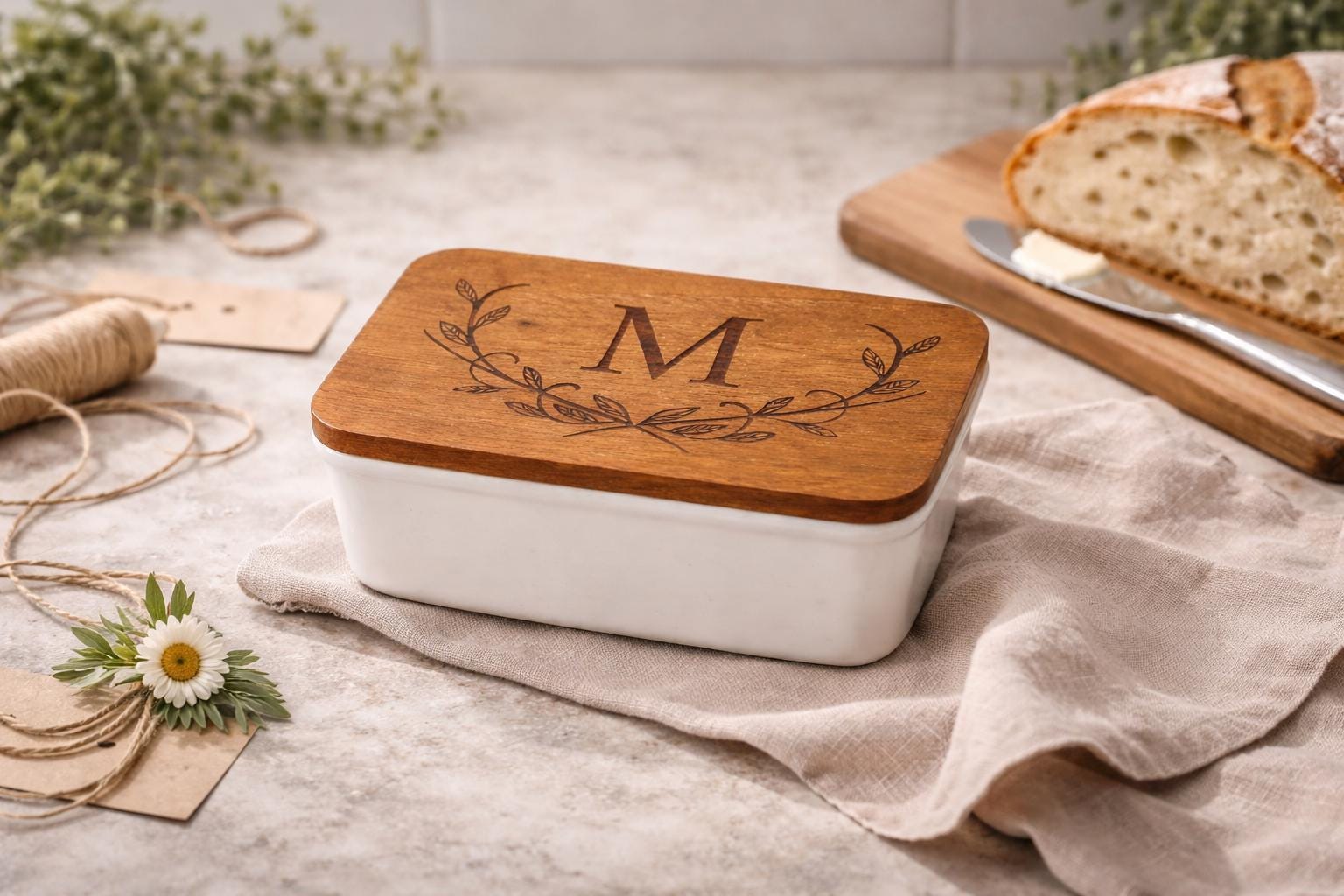 Personalized Butter Dish - Monogram or Family Name, Gift Giving ...