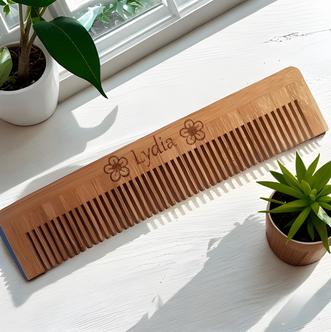 Engraved Natural Wood Comb Personalized Custom Comb With Engraved Name ...