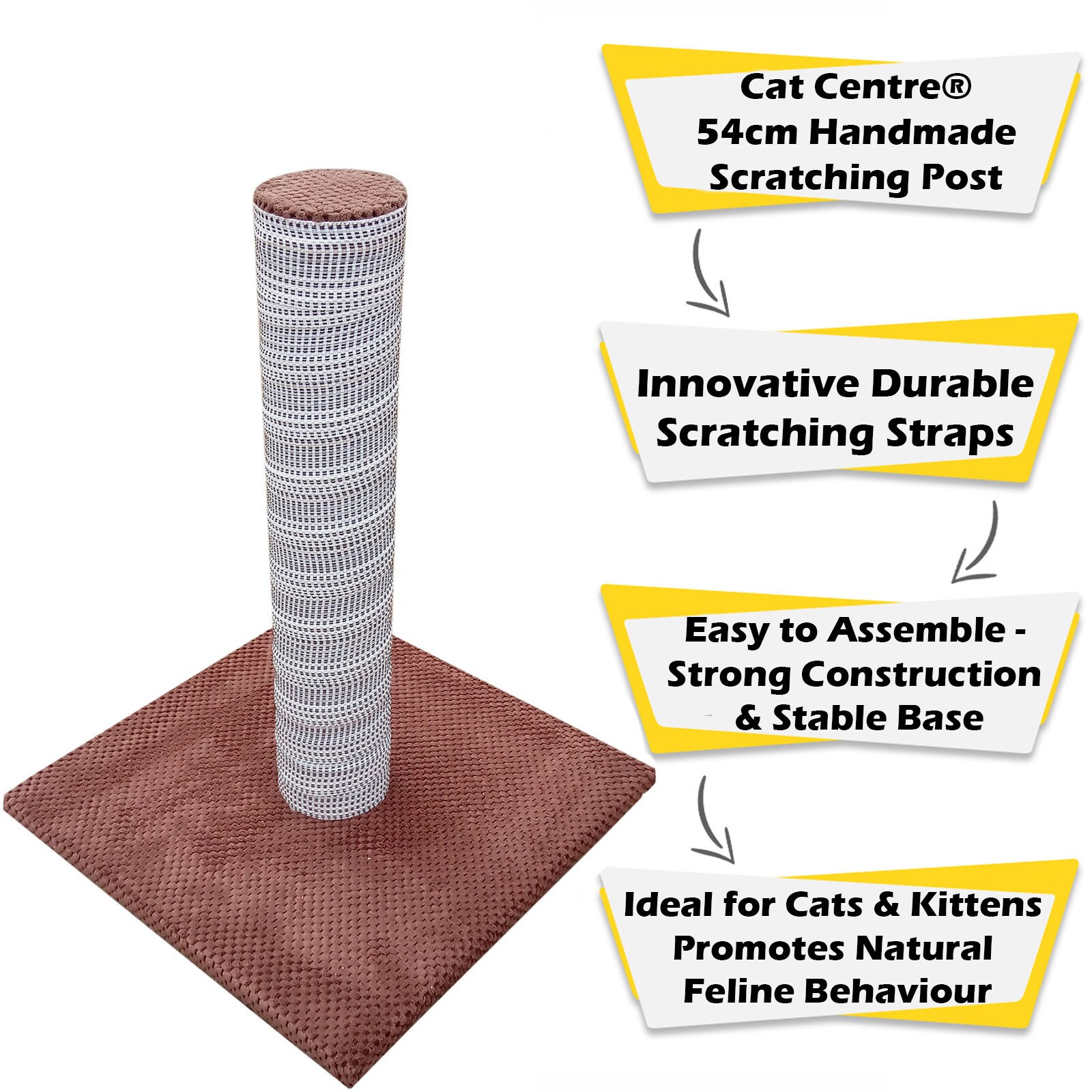 Brown Cat Handmade Scratching Pole 54cm Tall Activity | Etsy