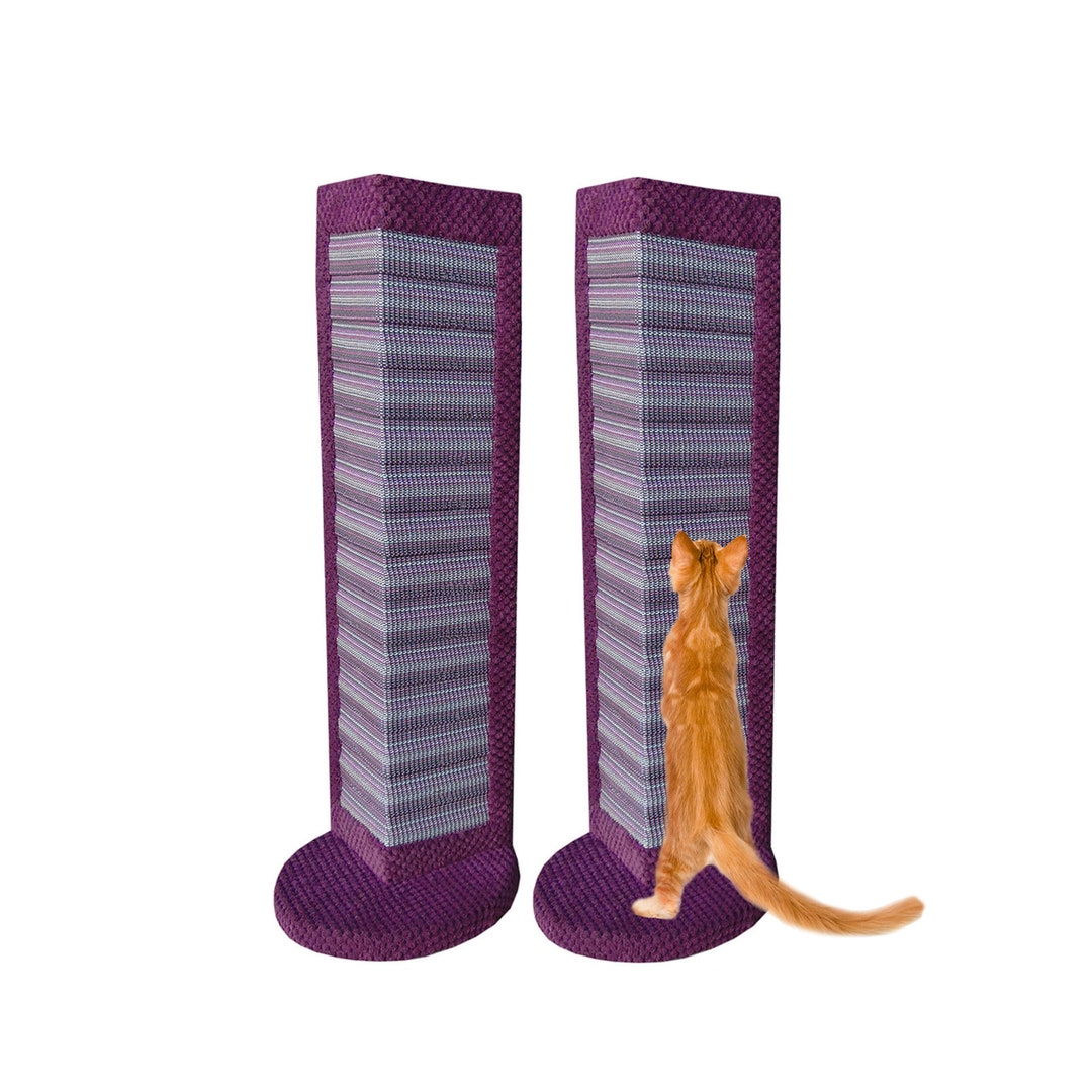 CAT CENTRE Two Purple Standing Cat Corner Scratching Posts the ...