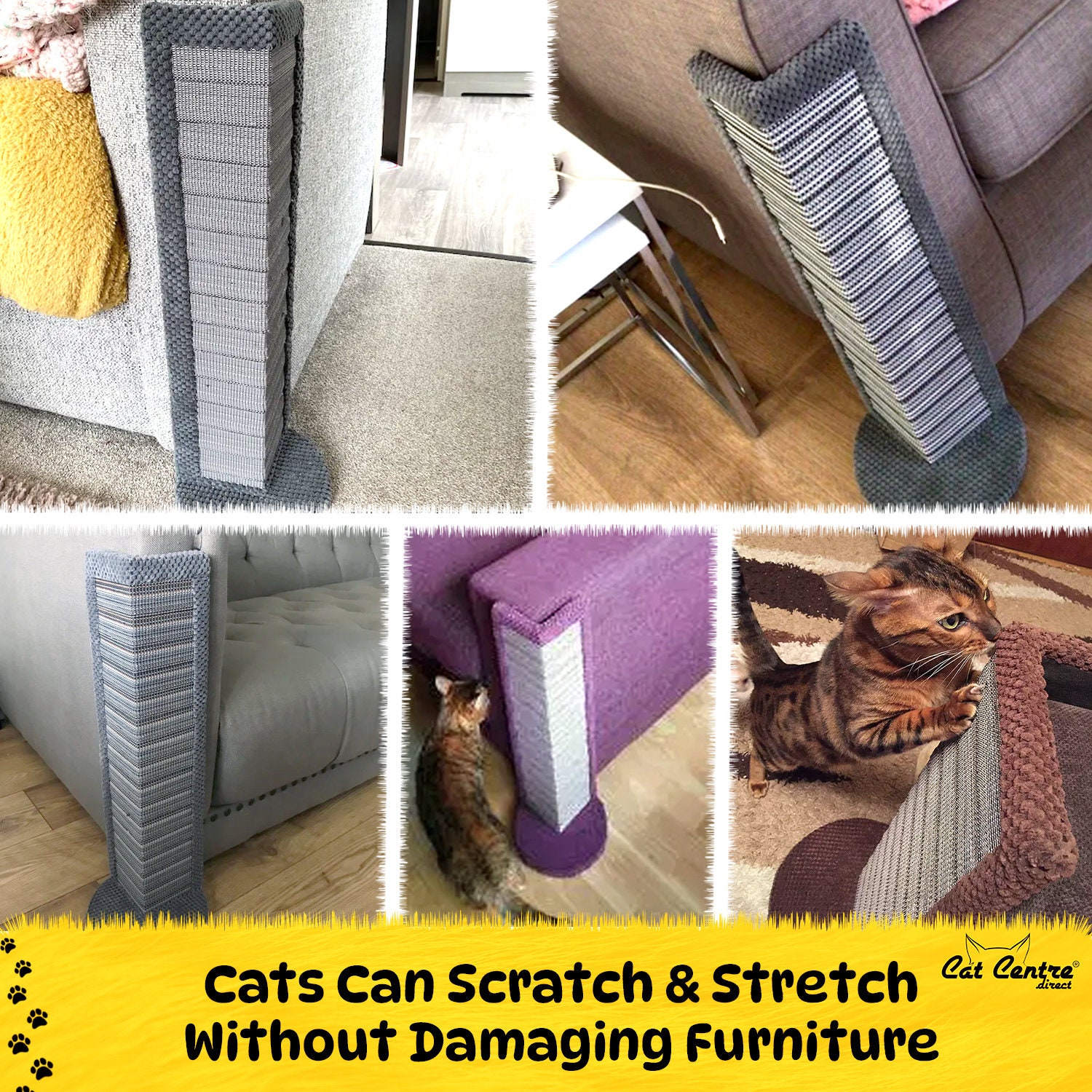 CAT CENTRE Black Standing Cat Corner Scratching Post the - Etsy UK