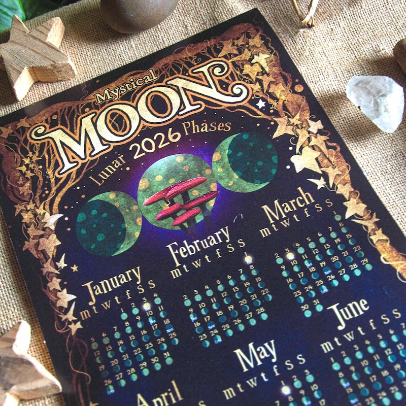 Moon Phases 2026 Calendar - Etsy UK