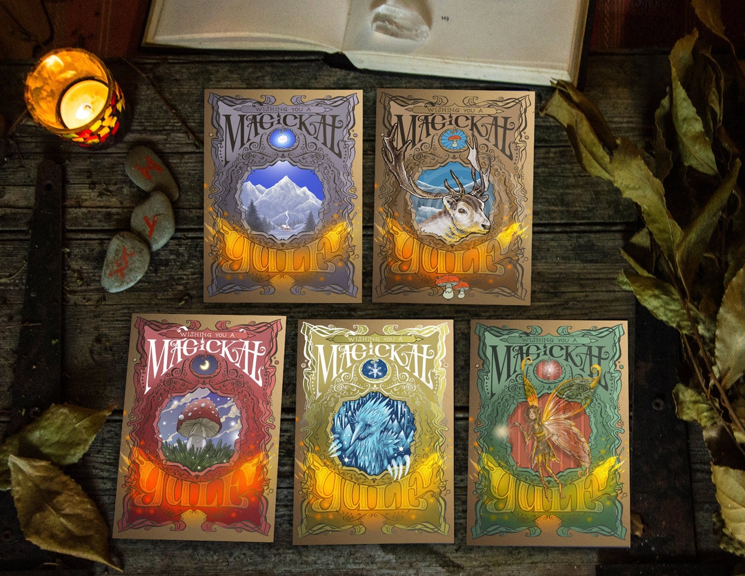 Vintage Style Cards Winter Solstice/yule 5 Designs Boxed Set - Etsy