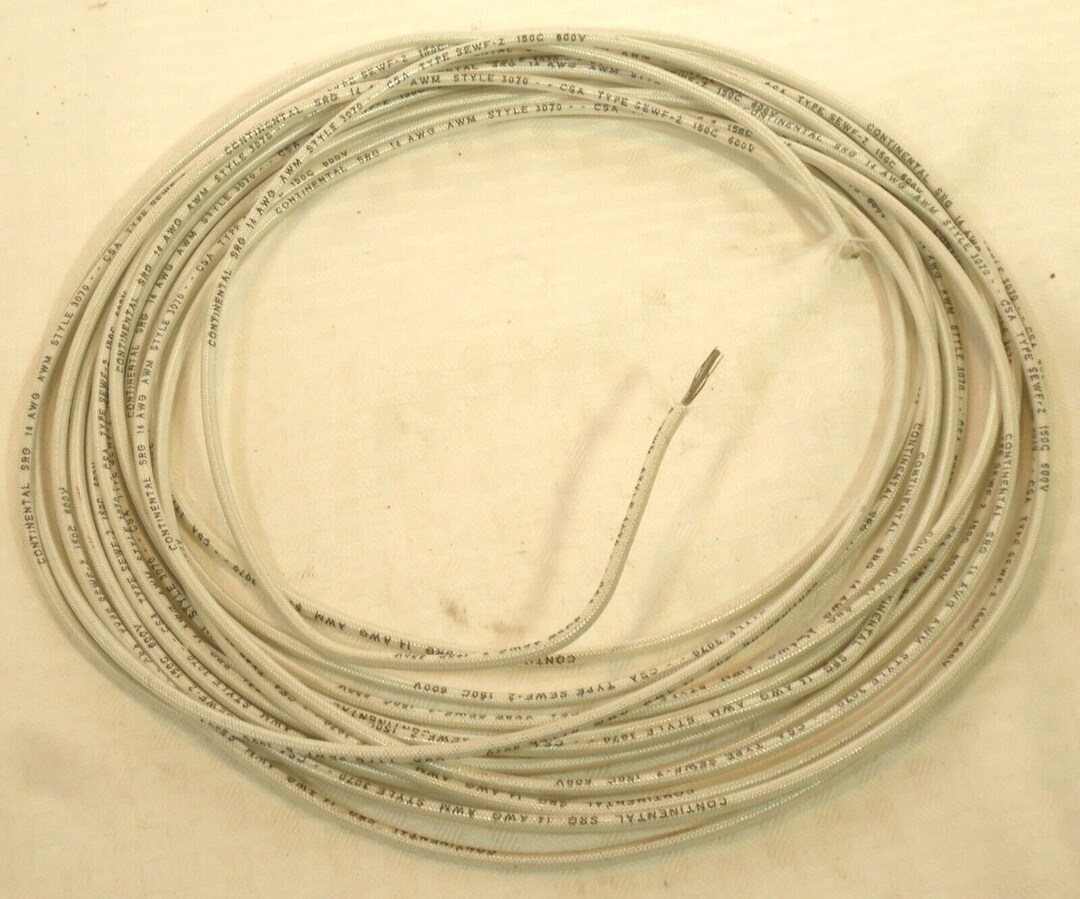 30+ Feet Vintage Lamp Electrical Wire Cloth Wound Continental AWM Wire ...