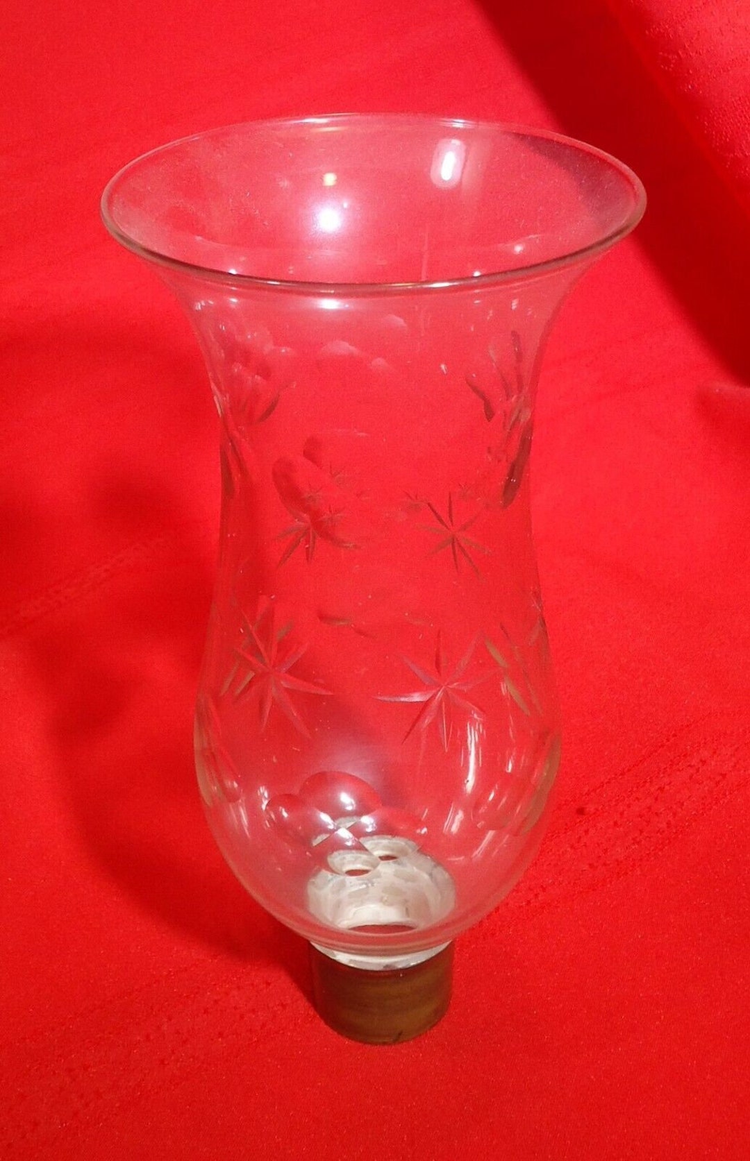Antique Peg Oil Lamp Chimney Globe Shade Deep Etched Cut Crystal 9 3/4 ...